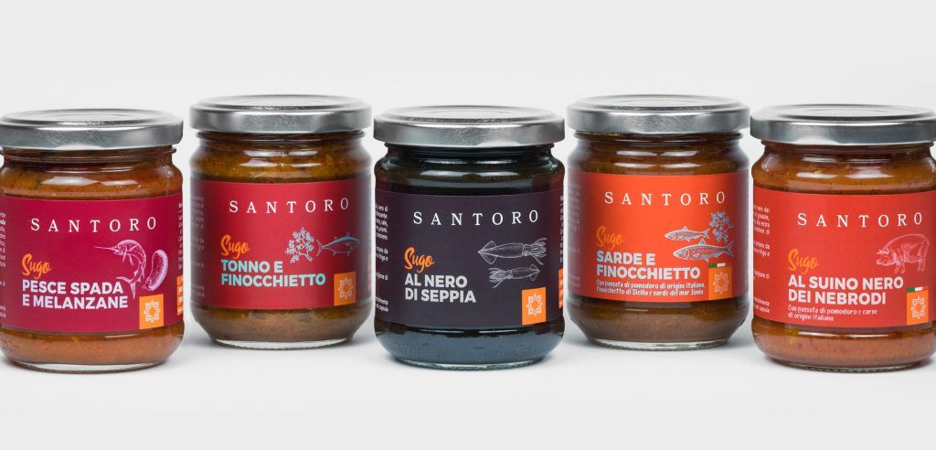 Esempio di food packaging design: label design per sughi | WillBe